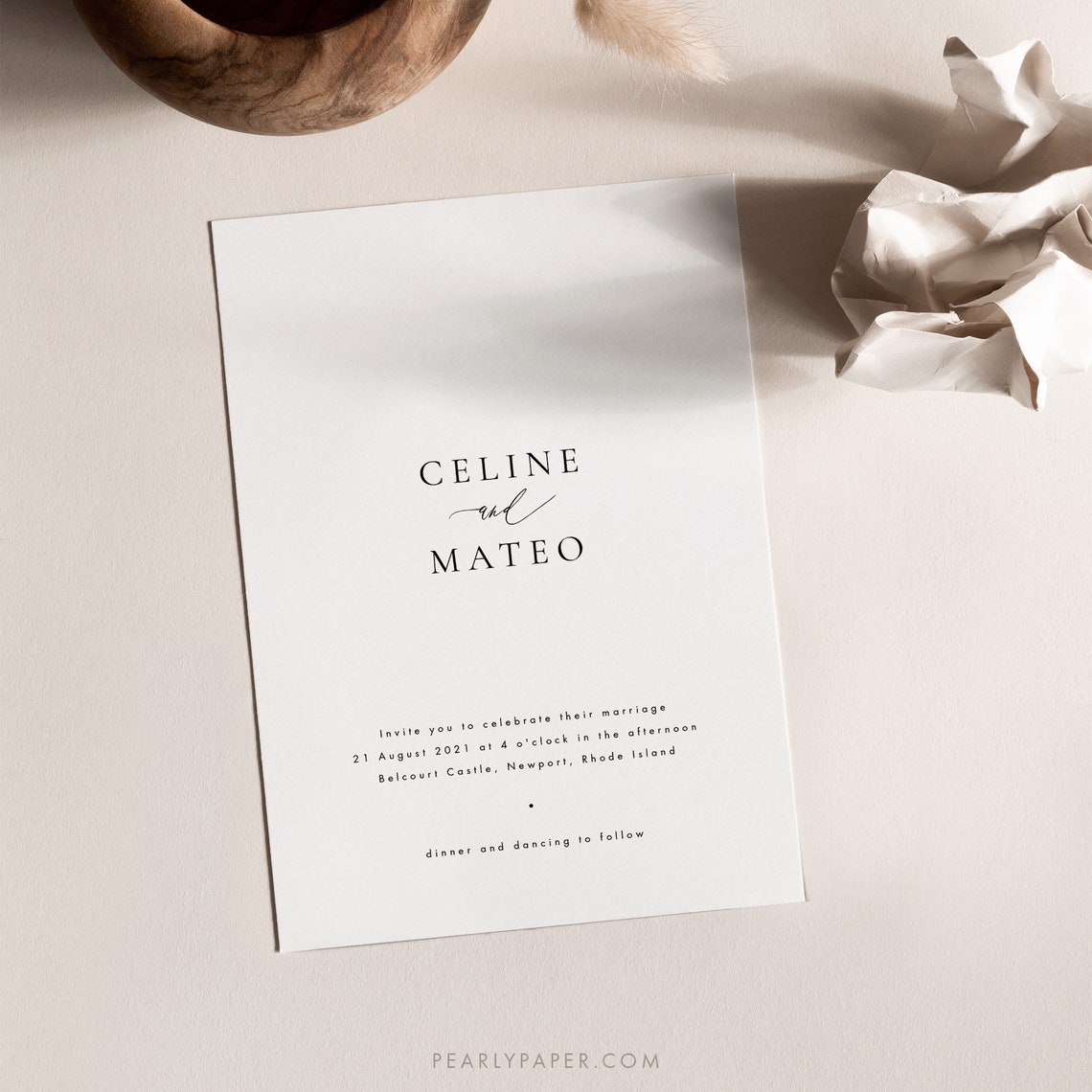 Modern Wedding Invitation Template Download Printable Wedding - Etsy