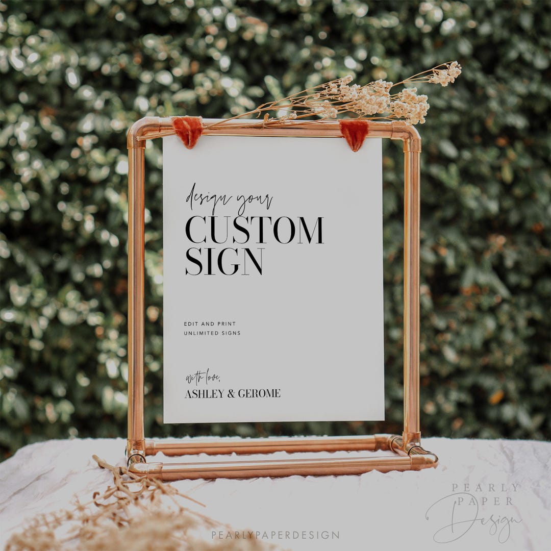 Printable Custom Sign Template, Minimalist Wedding Sign, Modern Wedding ...