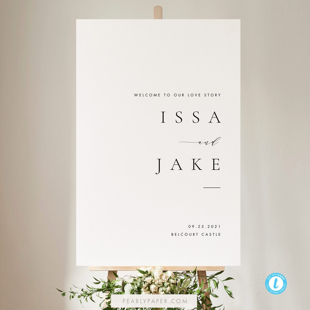 Elegant Wedding Signs Wedding Welcome Sign Template Download - Etsy