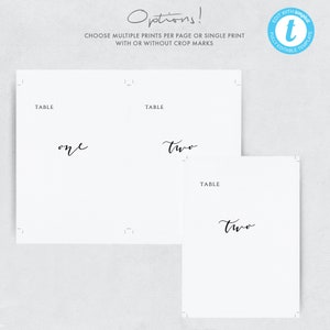 Table Numbers Template Templett Wedding Table Number Sign Printable ...