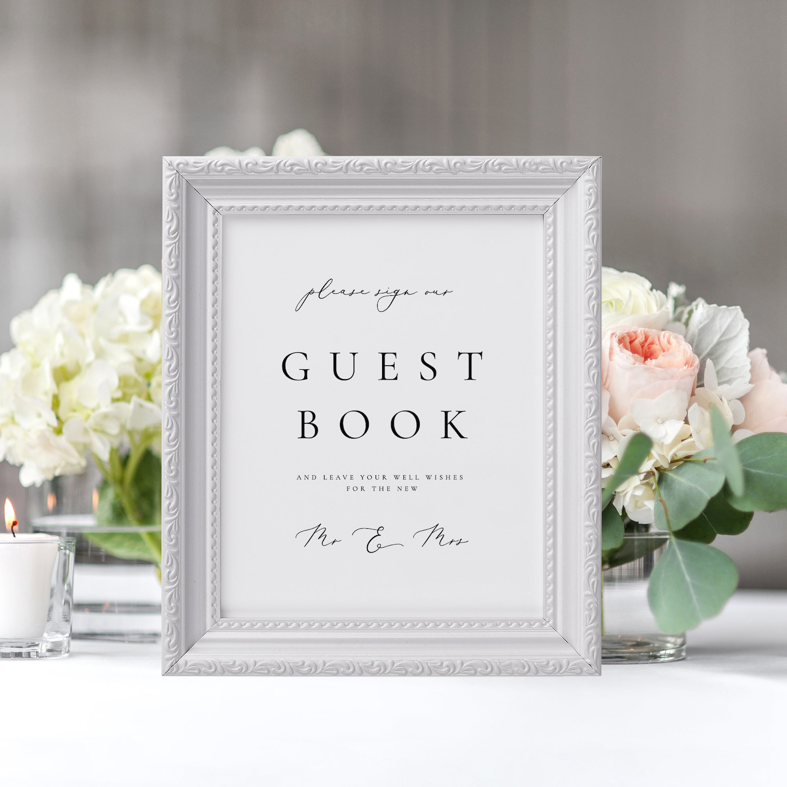 Wedding Guest Book Sign Template Printable Wedding Guestbook | Etsy