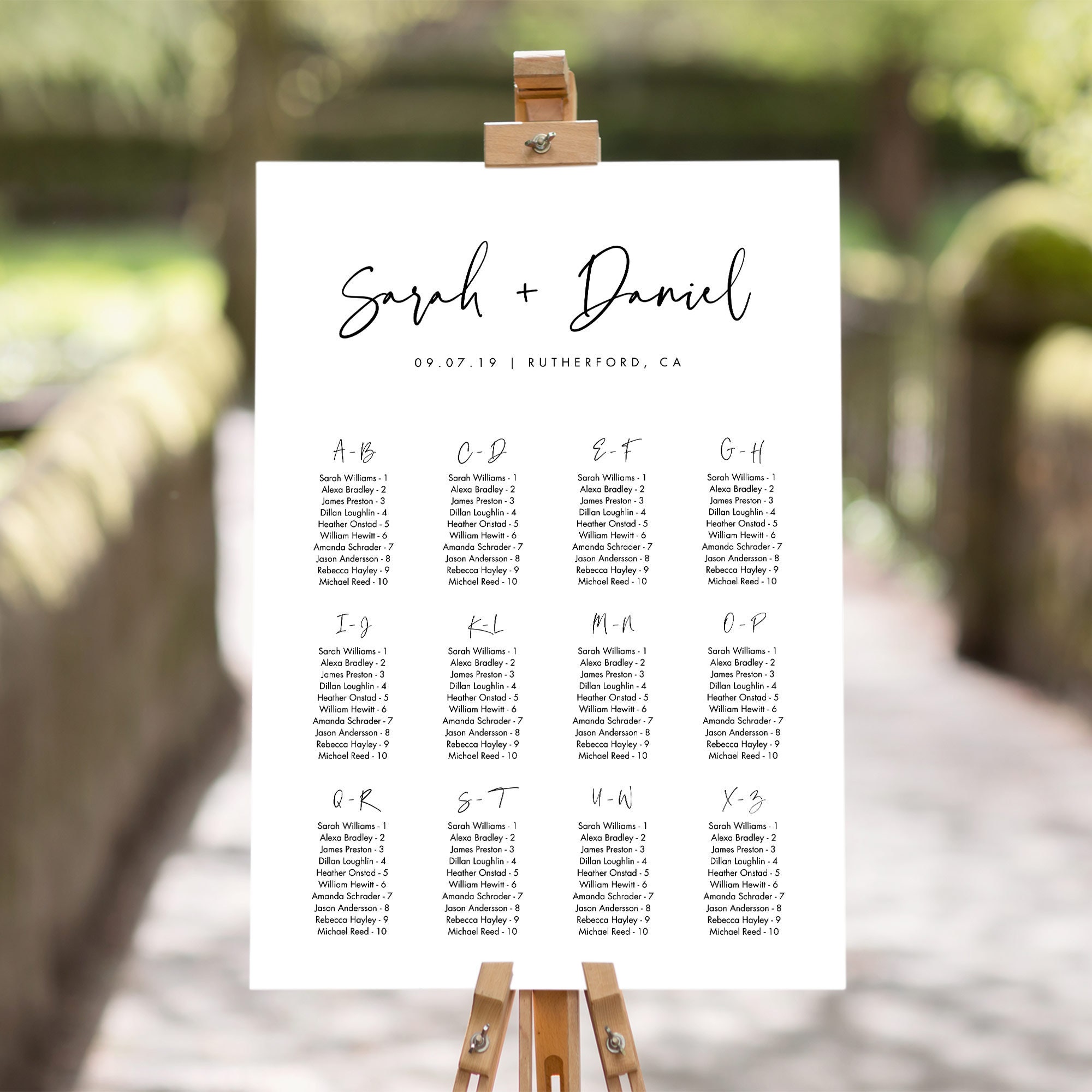 Alphabetical Seating Chart Template Download Modern Seating Plan ...