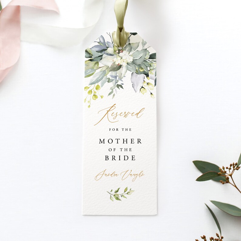 Wedding Seating Tag Wedding Reserved Tag Template Rustic Tag Printable ...
