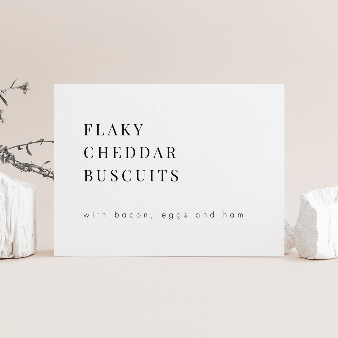 Modern Buffet Card Template Wedding Buffet Label Modern Script Buffet ...