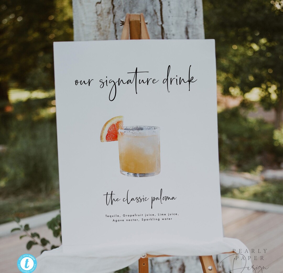 Signature Cocktail Menu Template Signature Cocktails Sign Download Bar ...
