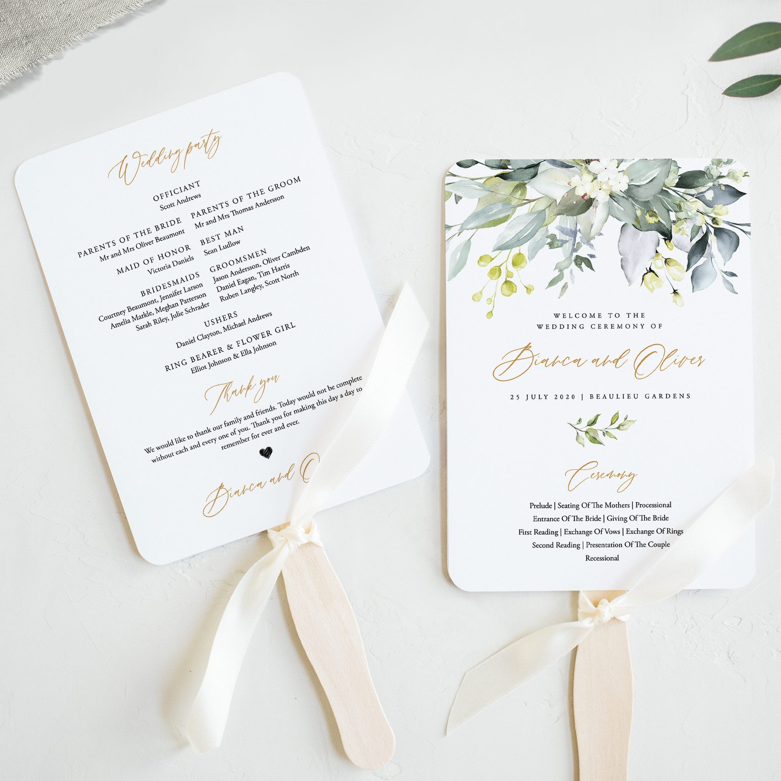 Printable Wedding Program Fan Template Wedding Ceremony Fan - Etsy