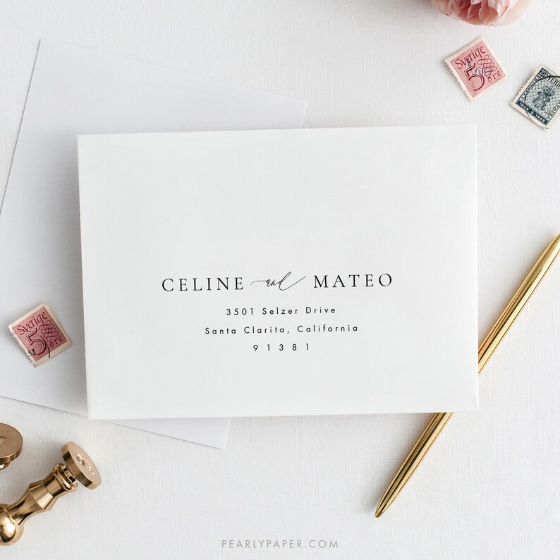 Printable Envelope Template Printable Wedding Envelope | Etsy