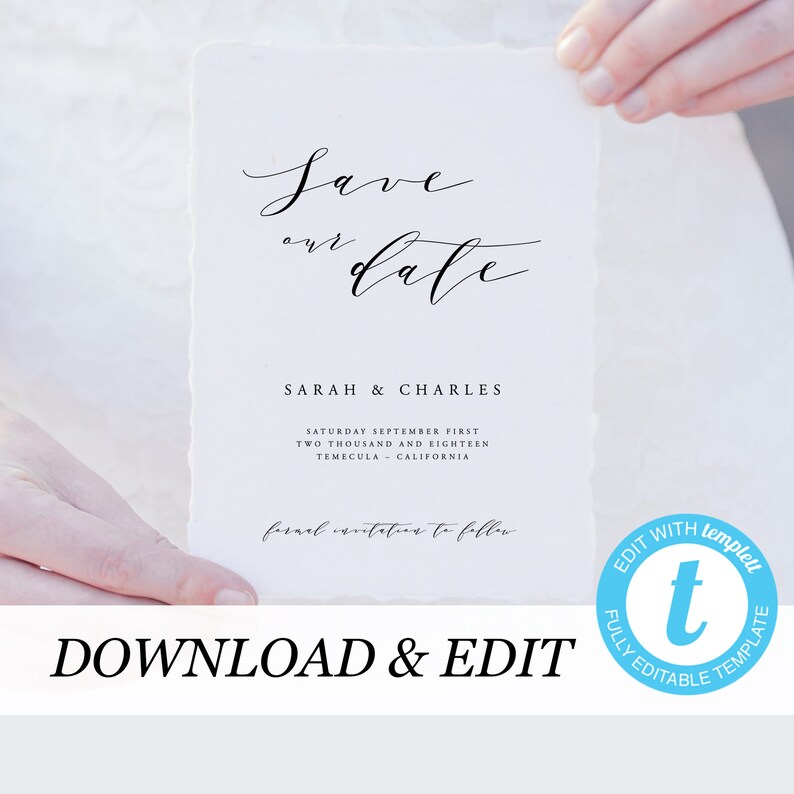 Editable Save the Date Template Printable Wedding Save the - Etsy