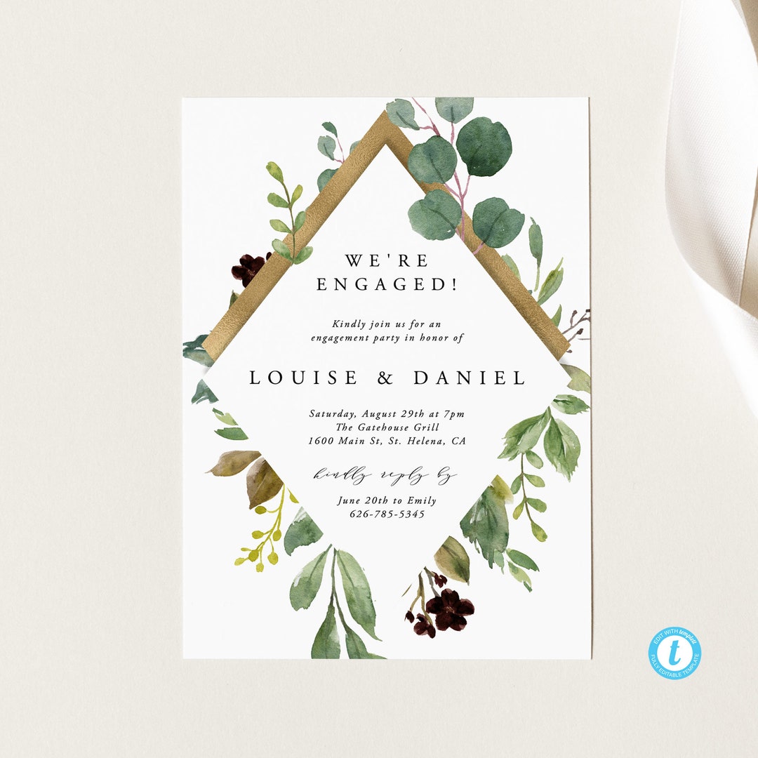 Engagement Party Invitation Template, Rustic Rustic Engagement ...