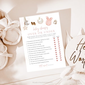 Boho Baby Shower Over or Under Game Template, Baby Shower Games ...