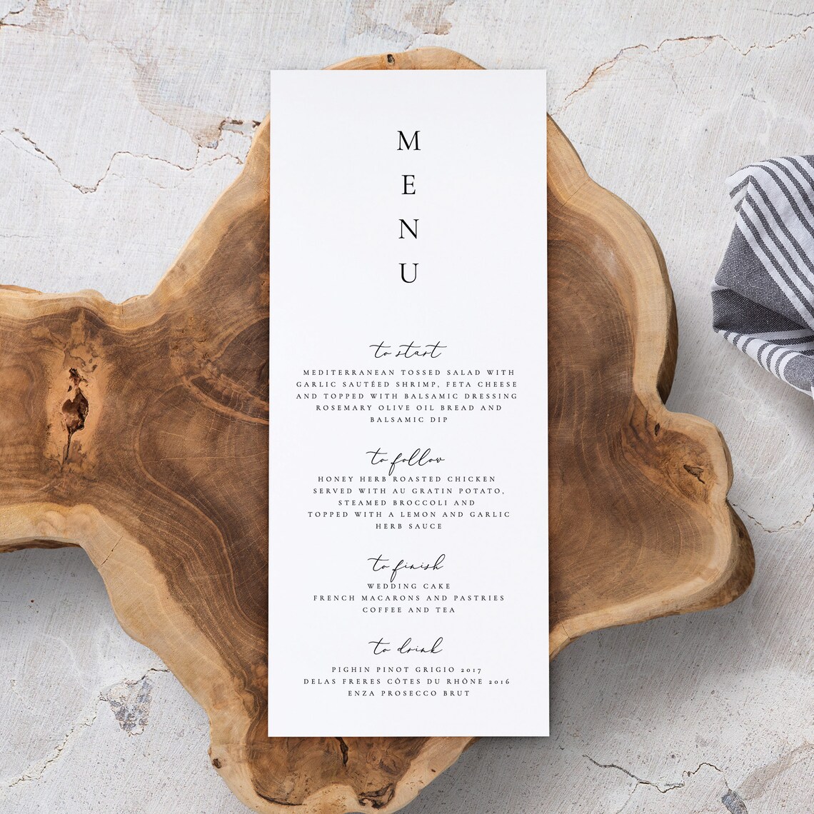 Modern Wedding Menu Template Editable Wedding Menu Elegant | Etsy