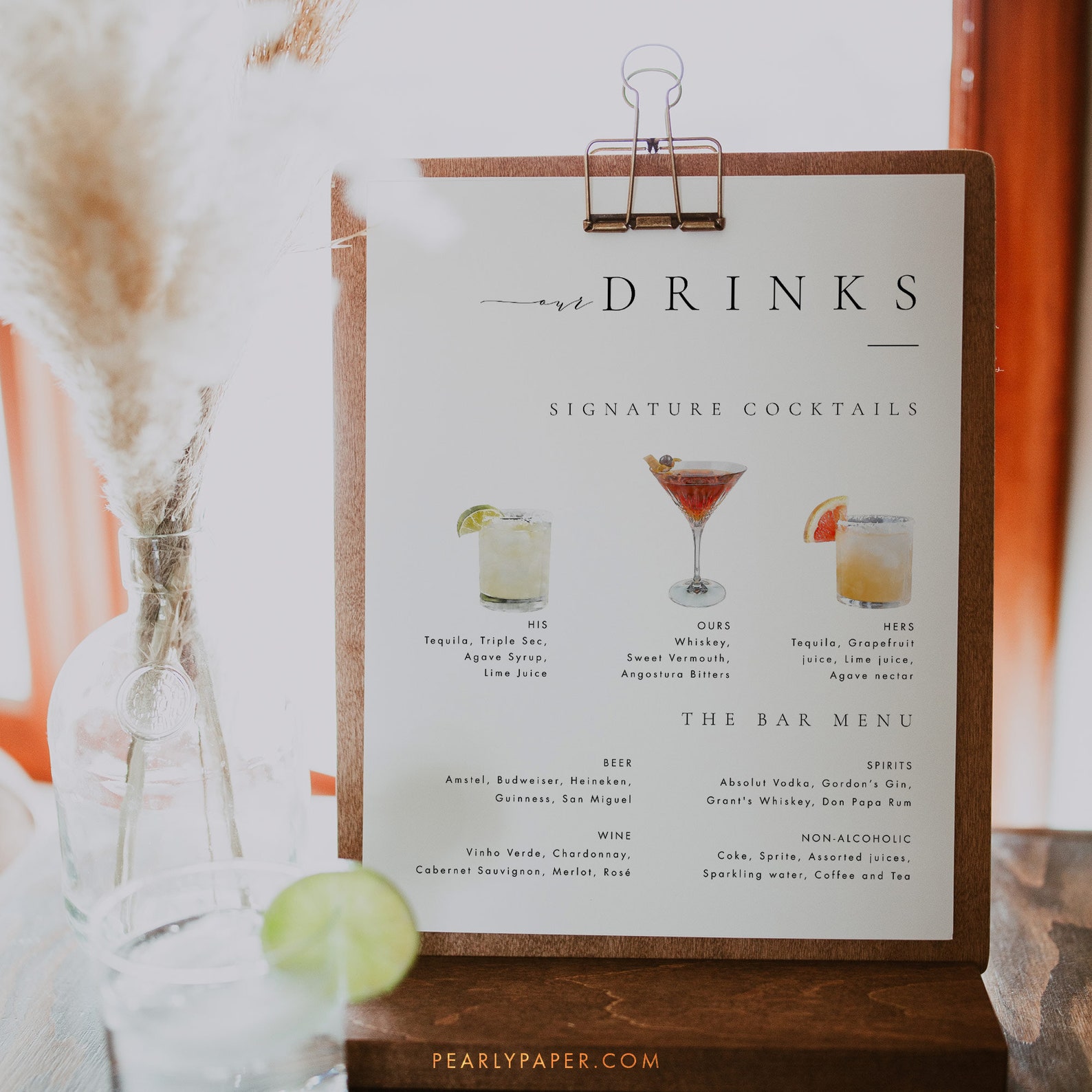 Printable Bar Menu Template Signature Cocktails Sign Download - Etsy