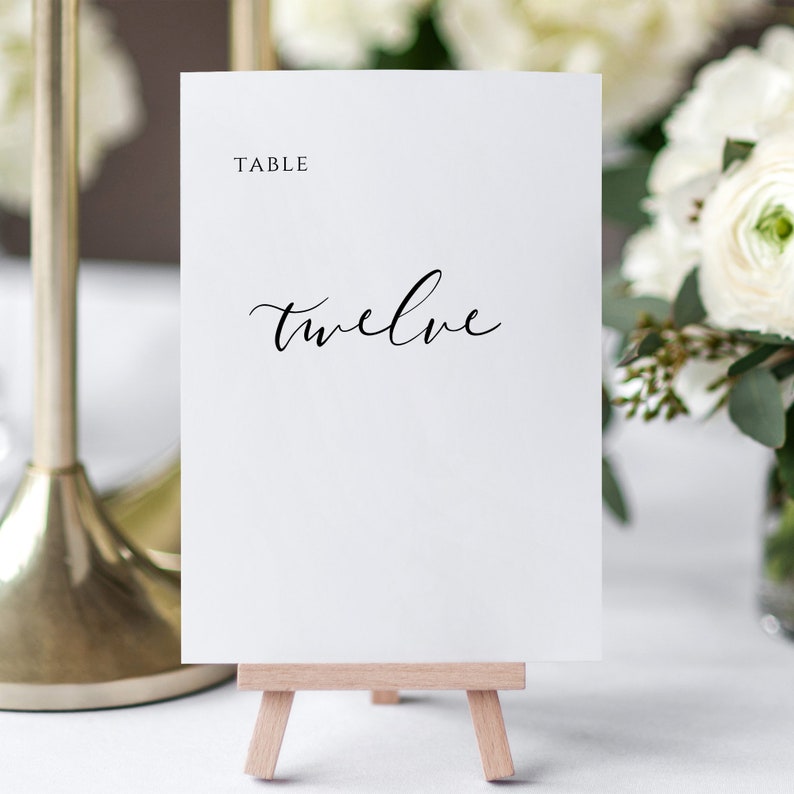Table Numbers Template Templett Wedding Table Number Sign | Etsy