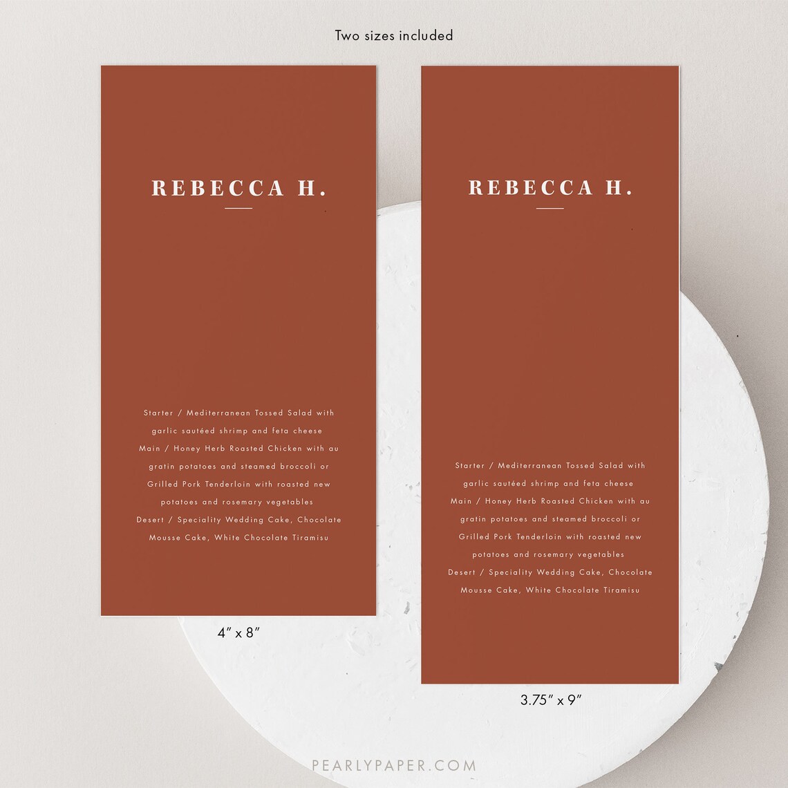 Terracotta Menu Template Download Desert Chic Modern Wedding Menu ...