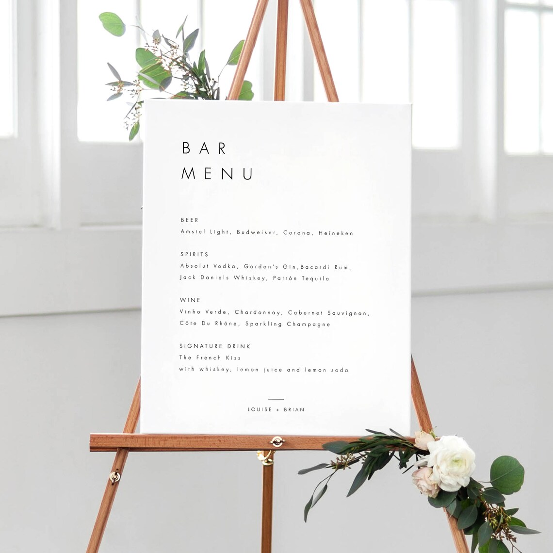 Minimalist Bar Menu Sign Template Templett Minimalist Bar Menu - Etsy