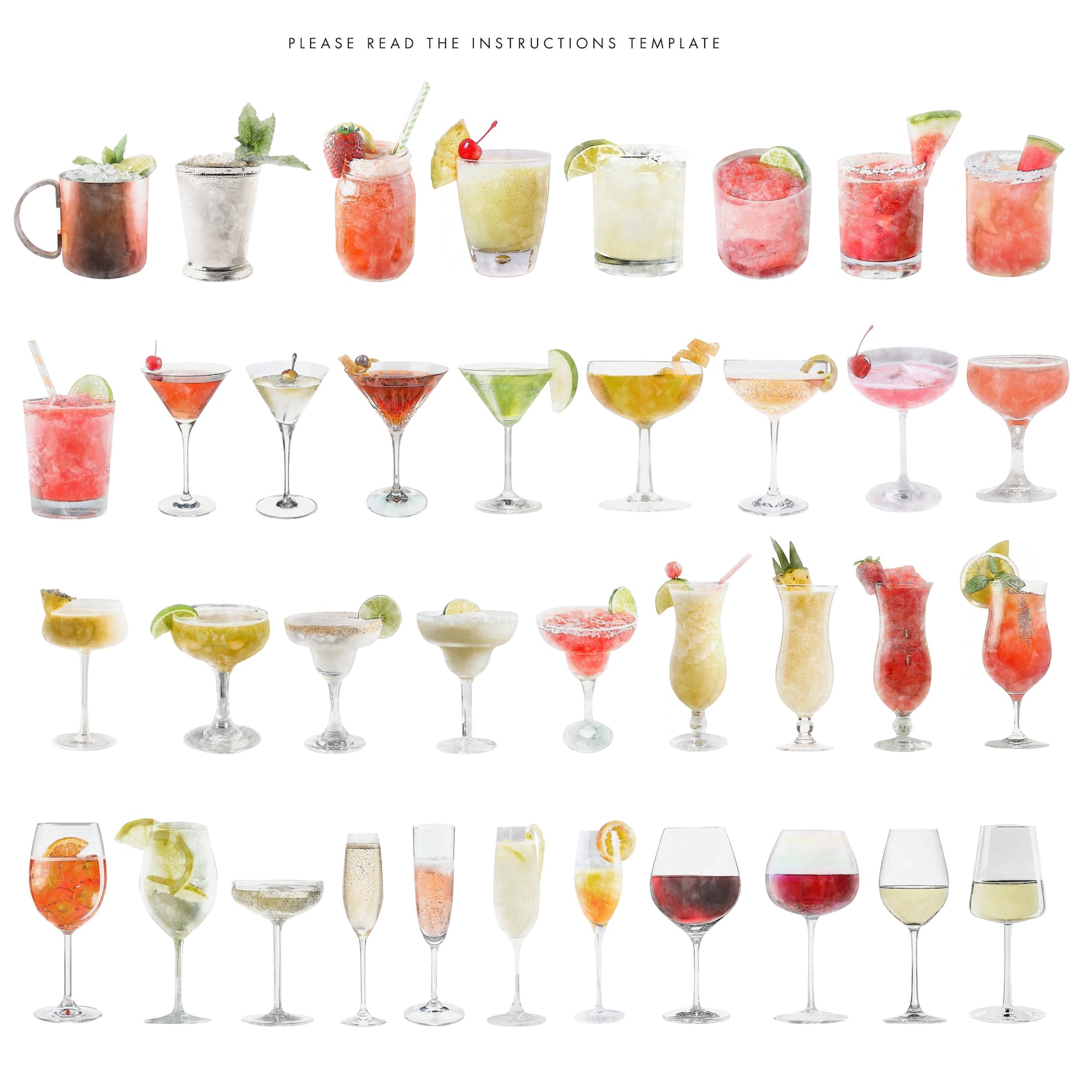 Printable Cocktails Drink Template Download Signature - Etsy