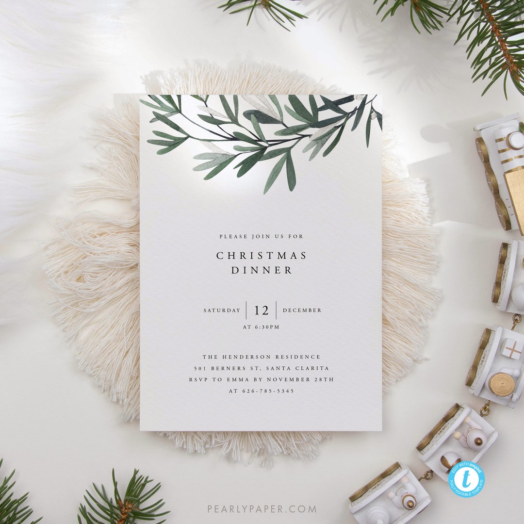 Printable Christmas Dinner Invitation Template Christmas Party - Etsy