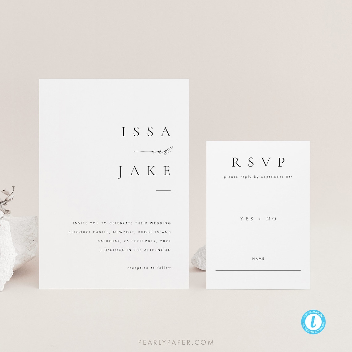 Simple Wedding Invitation Template Download Printable Wedding - Etsy