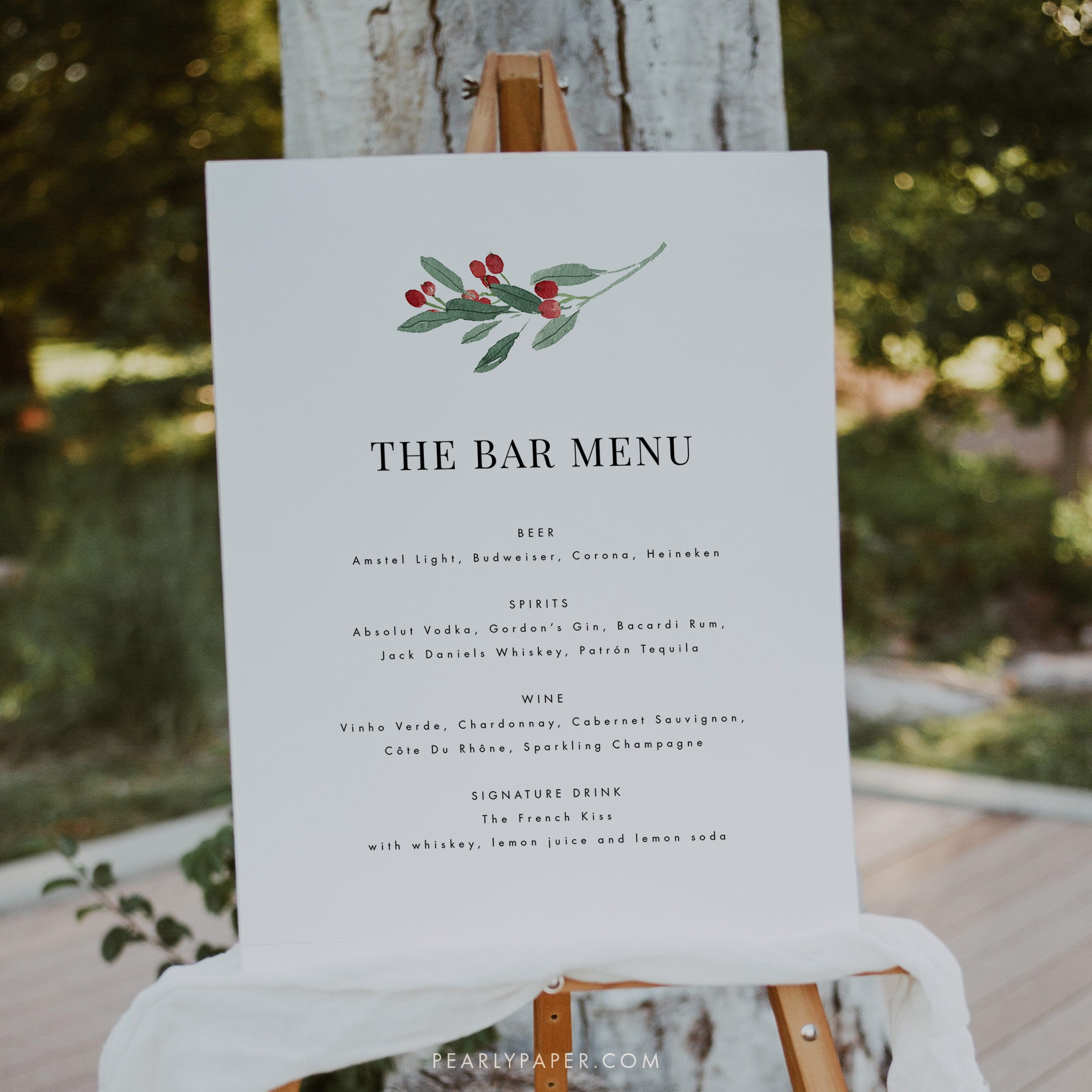 Christmas Bar Menu Template Printable Bar Sign Templett - Etsy