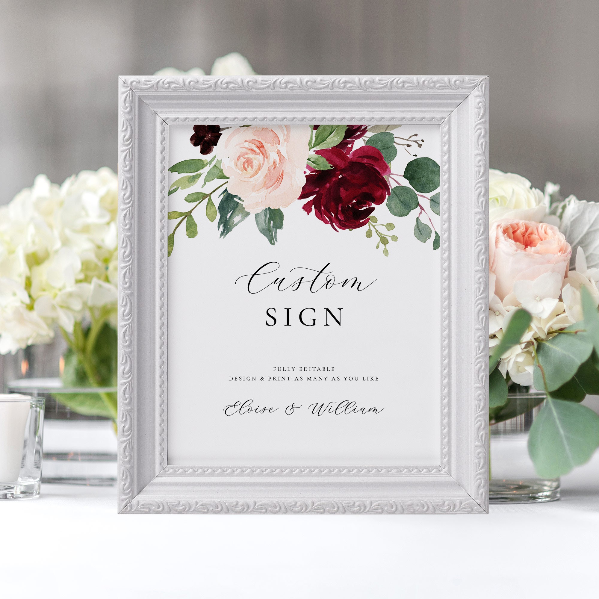Custom Sign Template Printable Wedding Sign Editable Wedding - Etsy