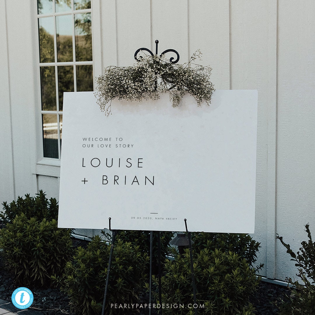Editable Wedding Signs Template, Landscape Welcome Sign Template ...