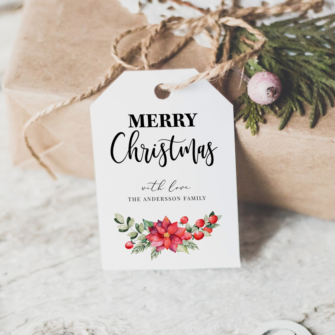 Editable Christmas Tag Template Printable Tag Merry Christmas | Etsy