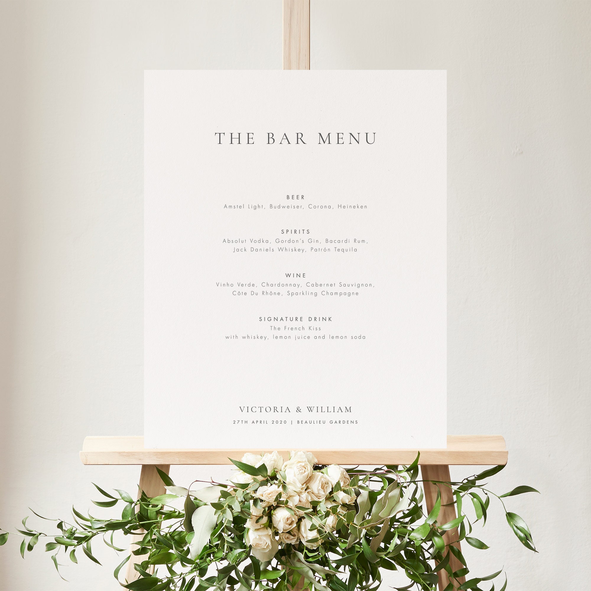 Simple Bar Menu Sign Template Templett Minimalist Bar Menu - Etsy