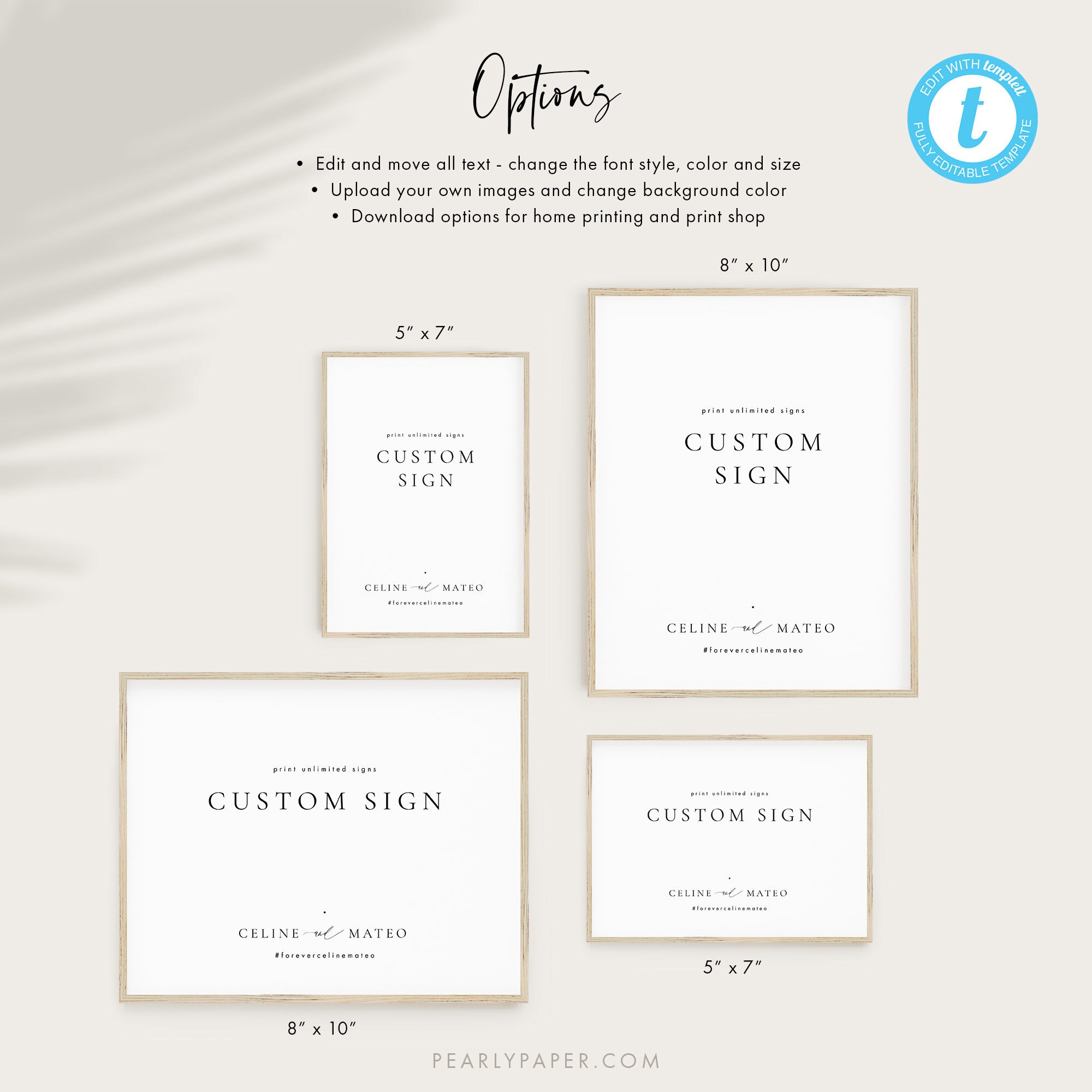 Printable Custom Sign Template Elegant Wedding Sign Printable - Etsy UK