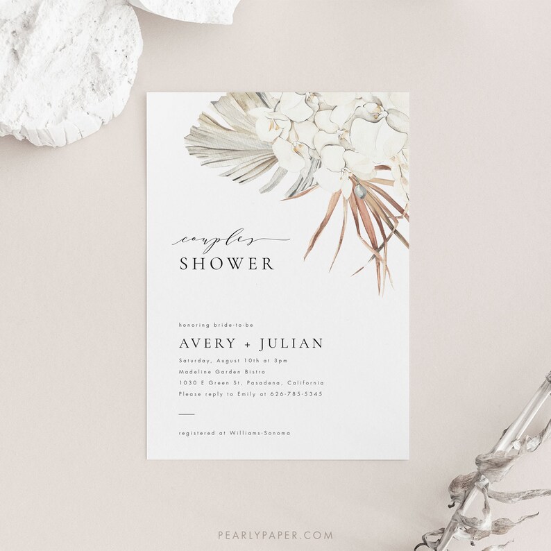 Boho Couples Shower Invitation Template Bohemian Wedding - Etsy