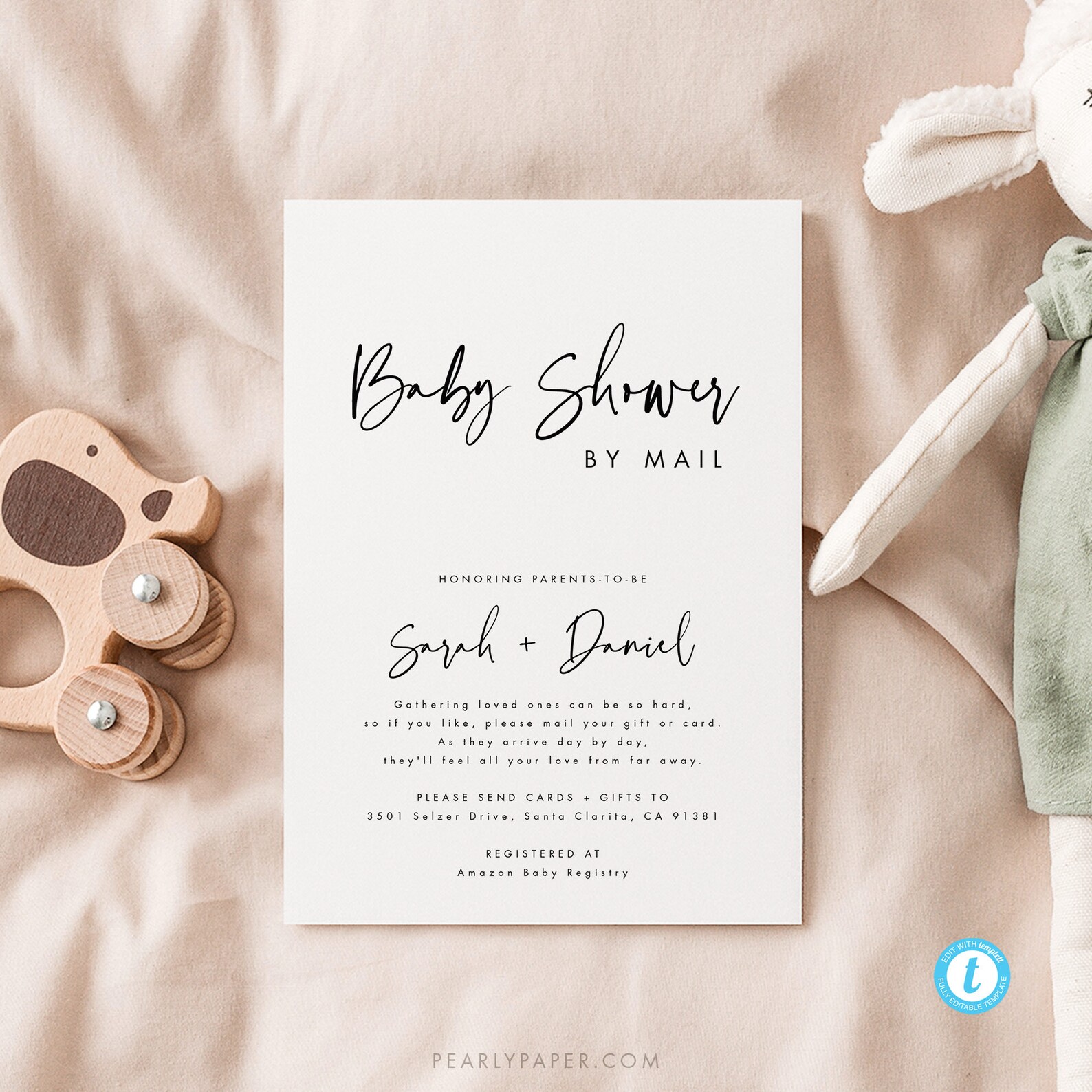 Modern Baby Shower by Mail Template Download Baby Shower From - Etsy