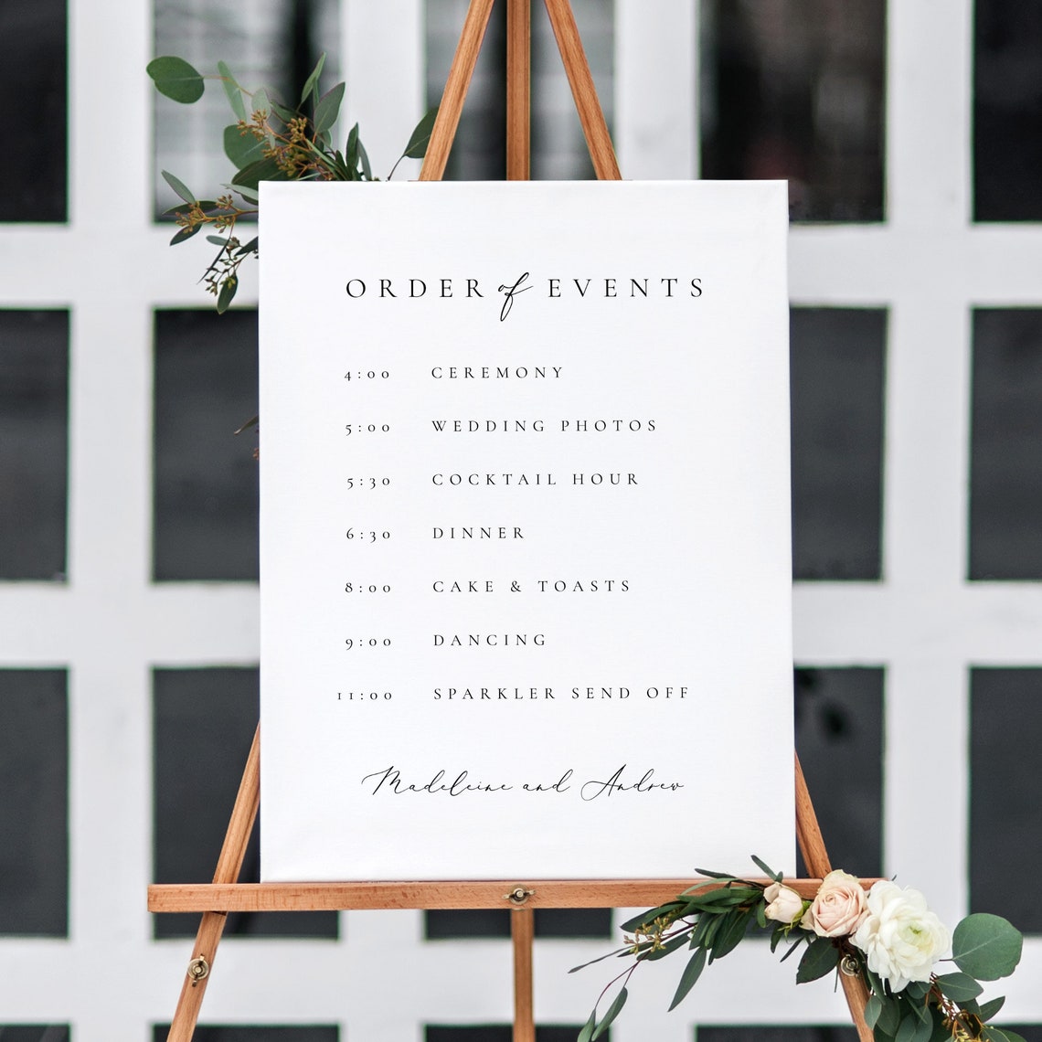 Editable Order of Events Template Modern Wedding Itinerary - Etsy