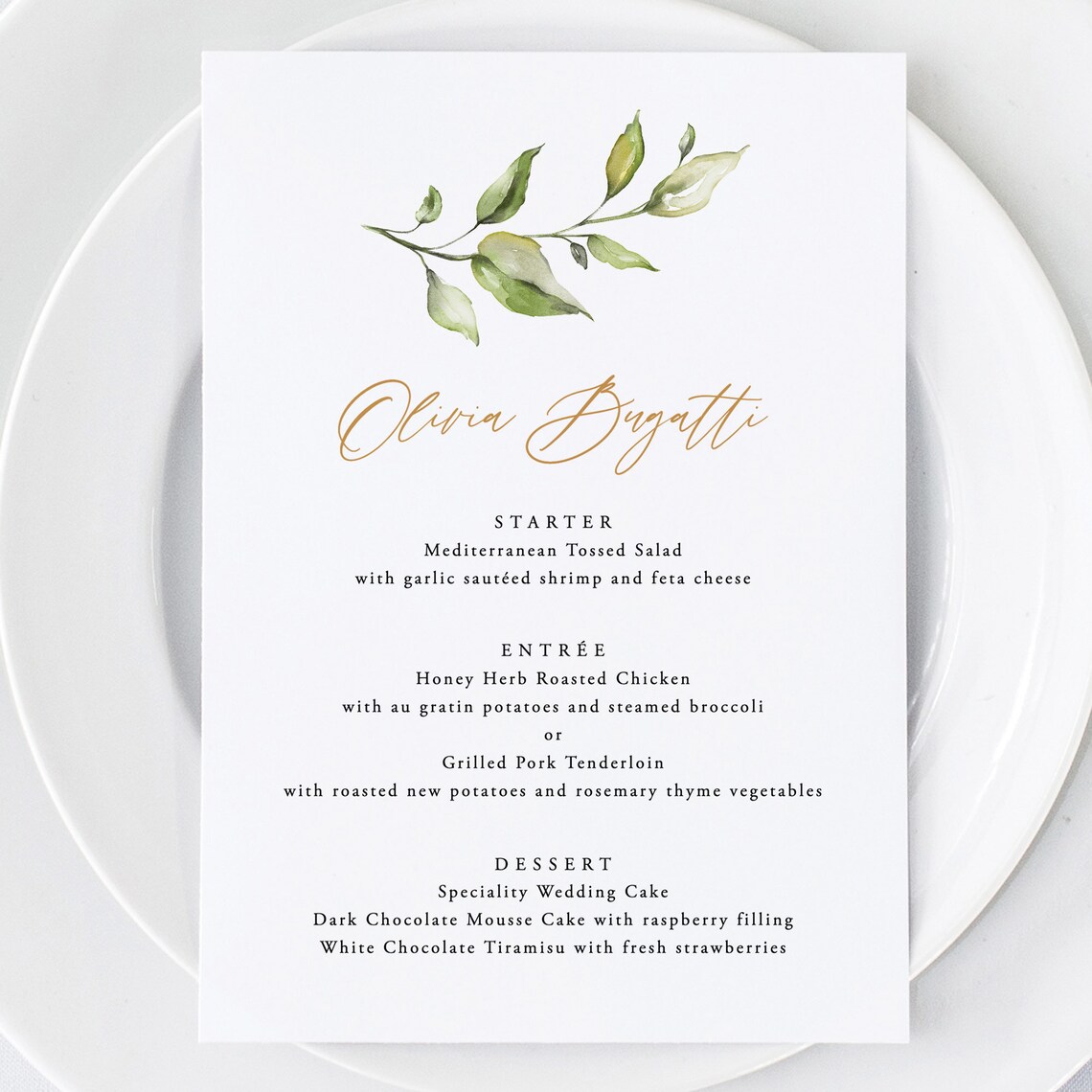 Personalized Wedding Menu Template Download Personalized Menu Printable ...