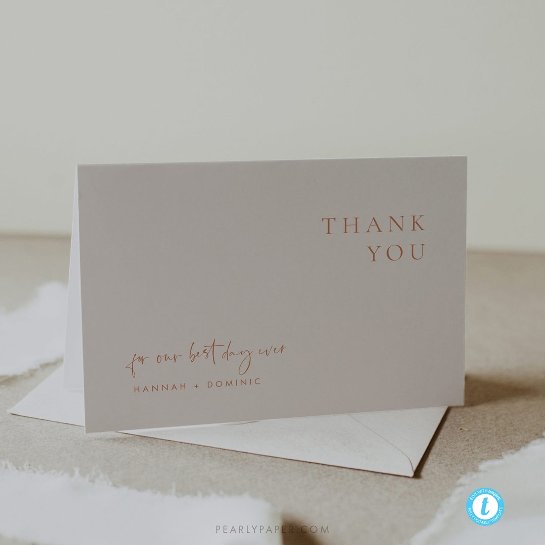 Desert Wedding Thank You Template Download Printable Folded Thank You ...
