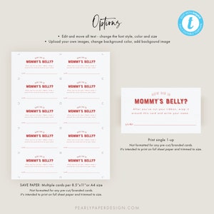 Guess How Big Mommy's Belly is Template, Minimalist Baby Shower Game ...