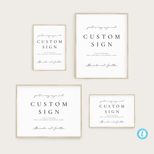 Printable Custom Sign Template Modern Wedding Sign Printable - Etsy