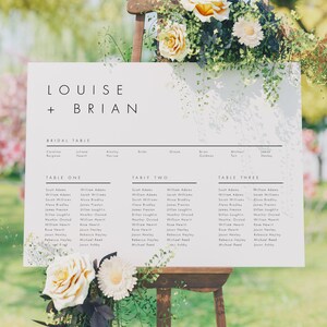 Minimalist Table Seating Chart Sign Template Download Long Tables ...