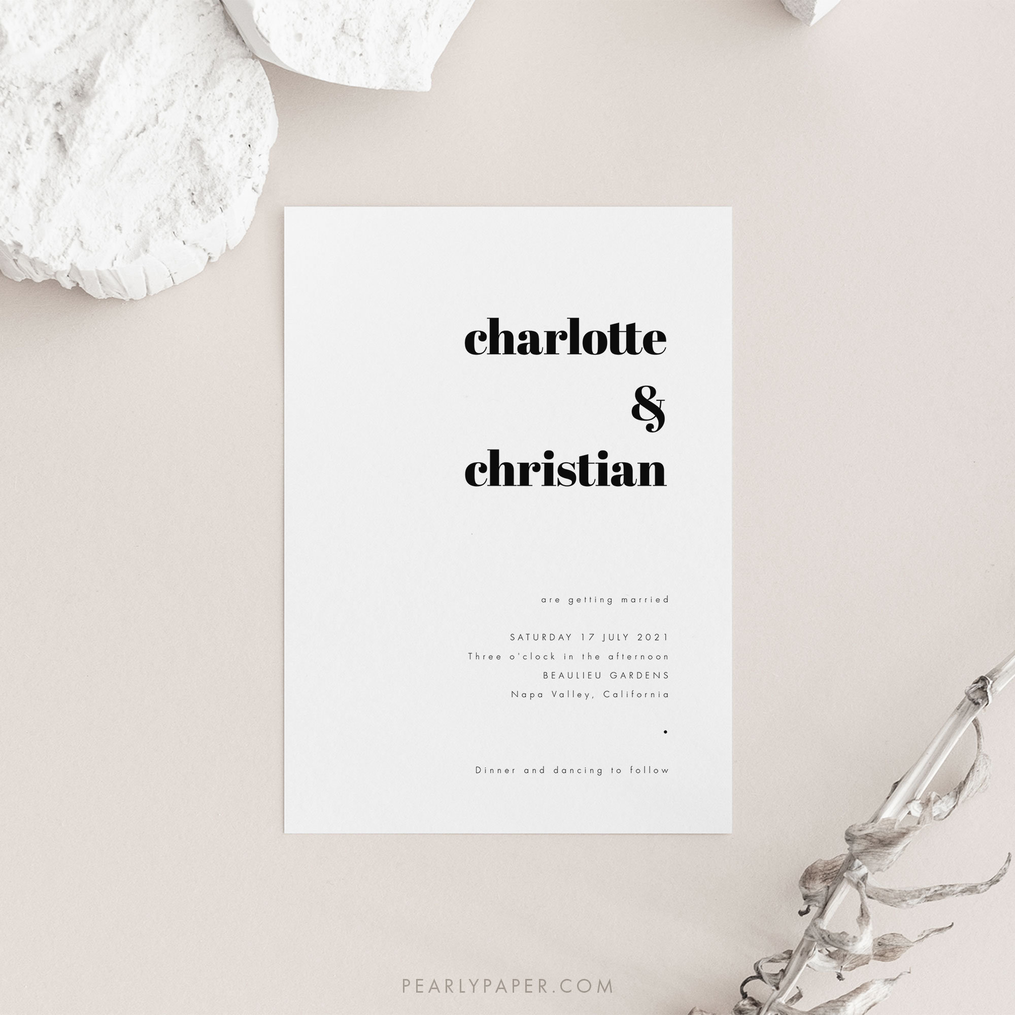 Simple Wedding Invite Template Download Modern Printable - Etsy