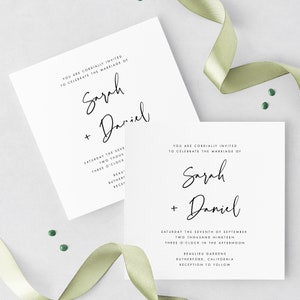 Square Wedding Invitation Template Invitation Set Templett Simple ...