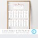Boho Editable Seating Chart Template Blush Floral Wedding Table Cards ...