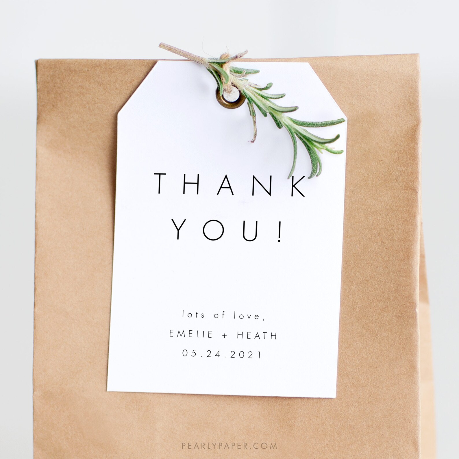 Modern Wedding Tag Template Download Simple Minimalist Tag - Etsy