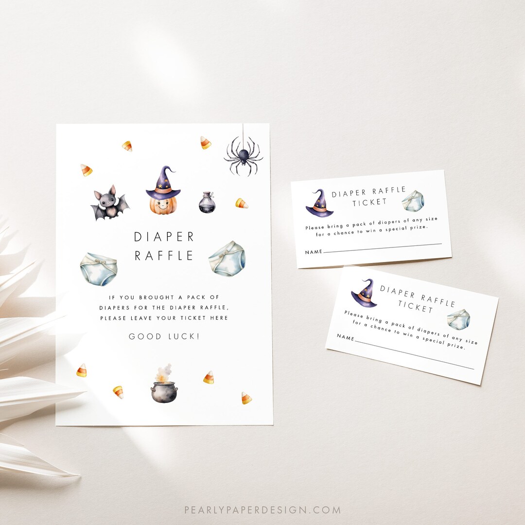 Diaper Raffle Game Template, Halloween Baby Shower Game, Printable ...