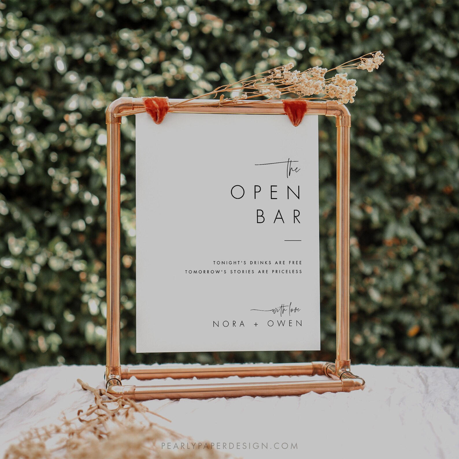 Open Bar Sign Template, Drinks Are on Us Sign, Free Drinks Sign ...