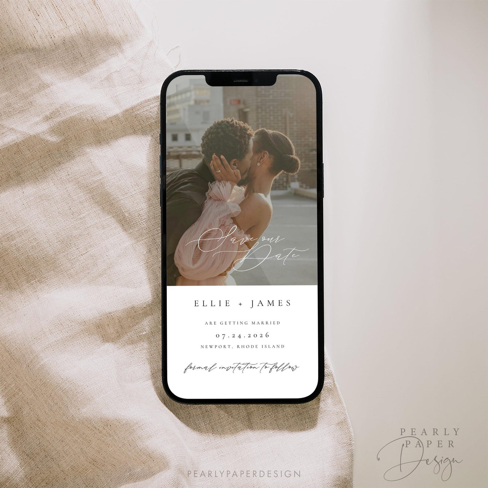 Digital Save the Date Template With Photo, Minimalist Save the Date ...