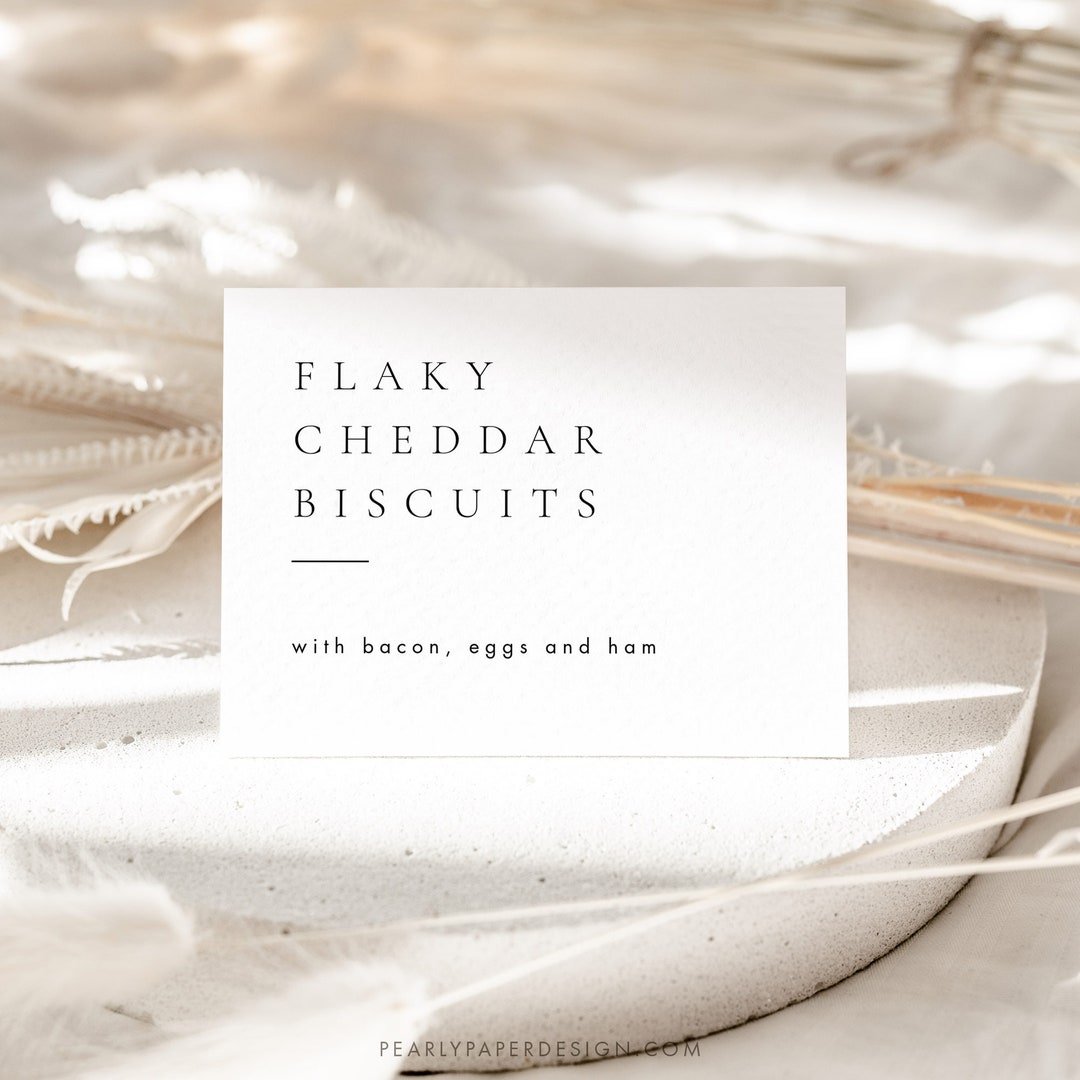 Elegant Buffet Card Template Wedding Buffet Label Modern Minimalist ...