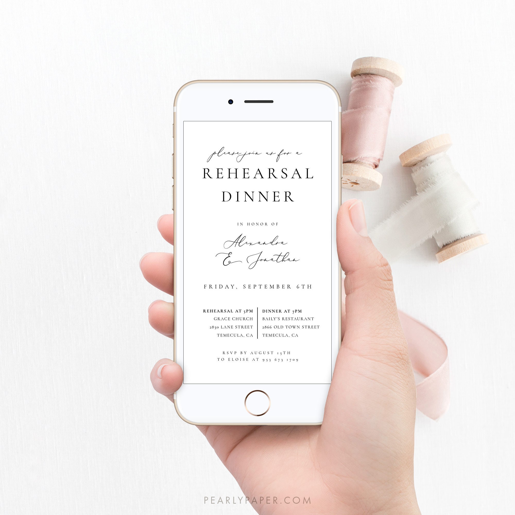 Rehearsal Dinner Evite Template Download Digital Rehearsal - Etsy