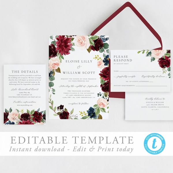 Blush Navy Wedding - Etsy