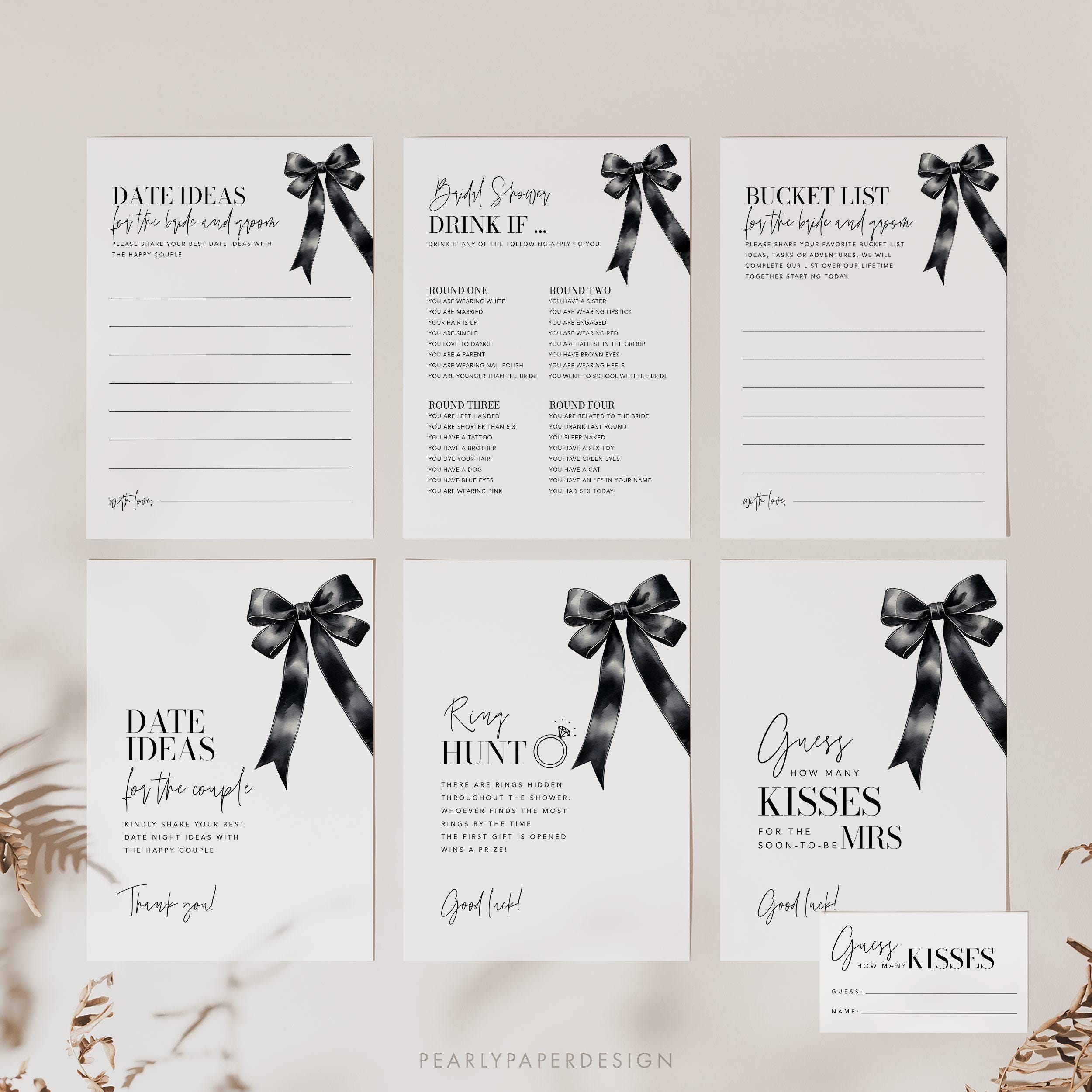 Coquette Bridal Shower Games Bundle, Printable Shower Game Bundle With ...
