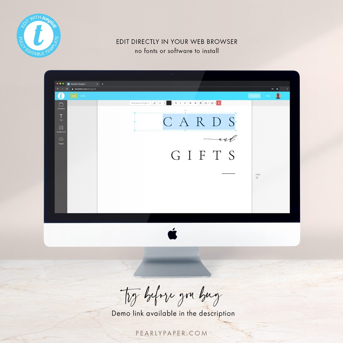 Printable Cards and Gifts Sign Template Download Modern - Etsy