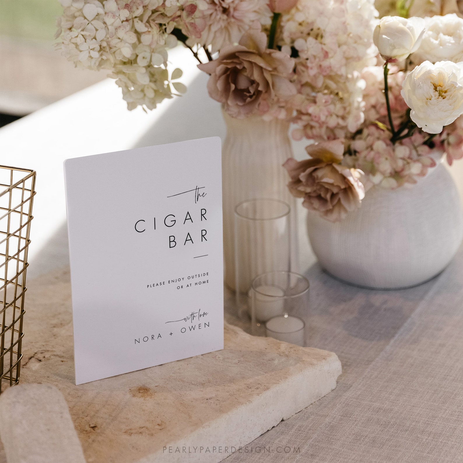 Cigar Bar Sign Template, Wedding Cigar Sign, Modern Minimalist Cigar ...