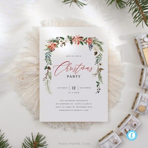Printable Christmas Invitation Template Rustic Christmas - Etsy